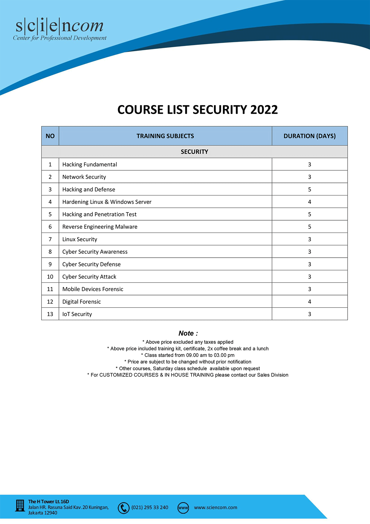 Course List